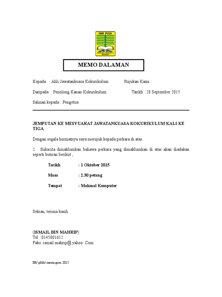 Contoh Memo | PDF