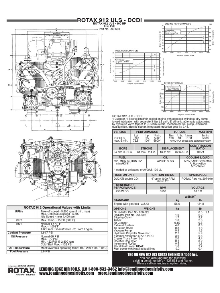Rotax 912 ULS Engine Specifications | PDF | Science & Mathematics ...