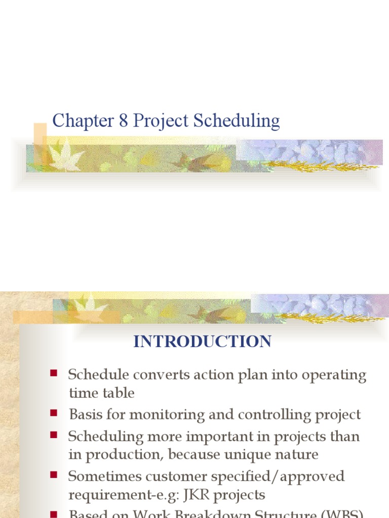 Ch08 Project Scheduling | PDF | Mathematical And Quantitative Methods ...