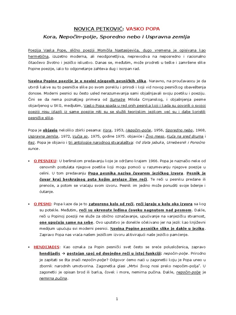 Vasko Popa | PDF
