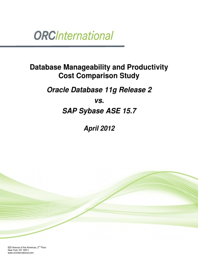 Oracle Db11gr2 Vs Sybase Ase Cost 1587043 | PDF | Oracle Database | Databases