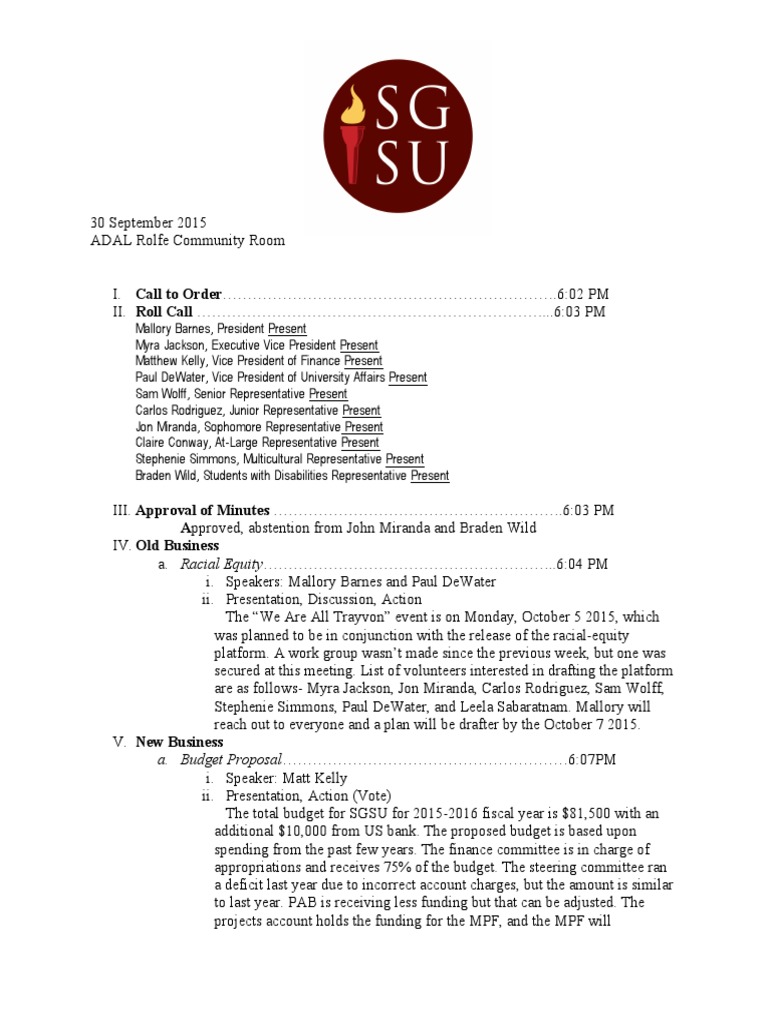Week 2 Meeting Minutes, Fall 2015 | PDF