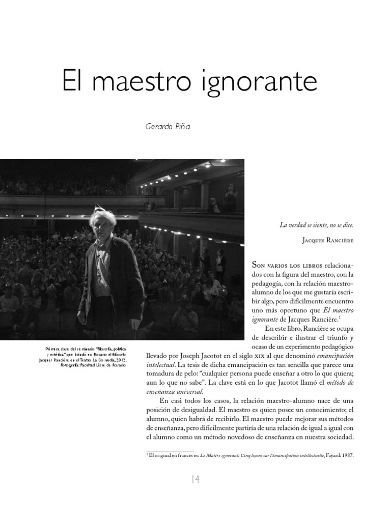 El Maestro Ignorante | PDF | Aprendizaje | Conocimiento