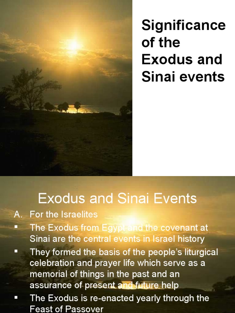 The Significance of the Exodus and Sinai Events: A Summary of Key ...