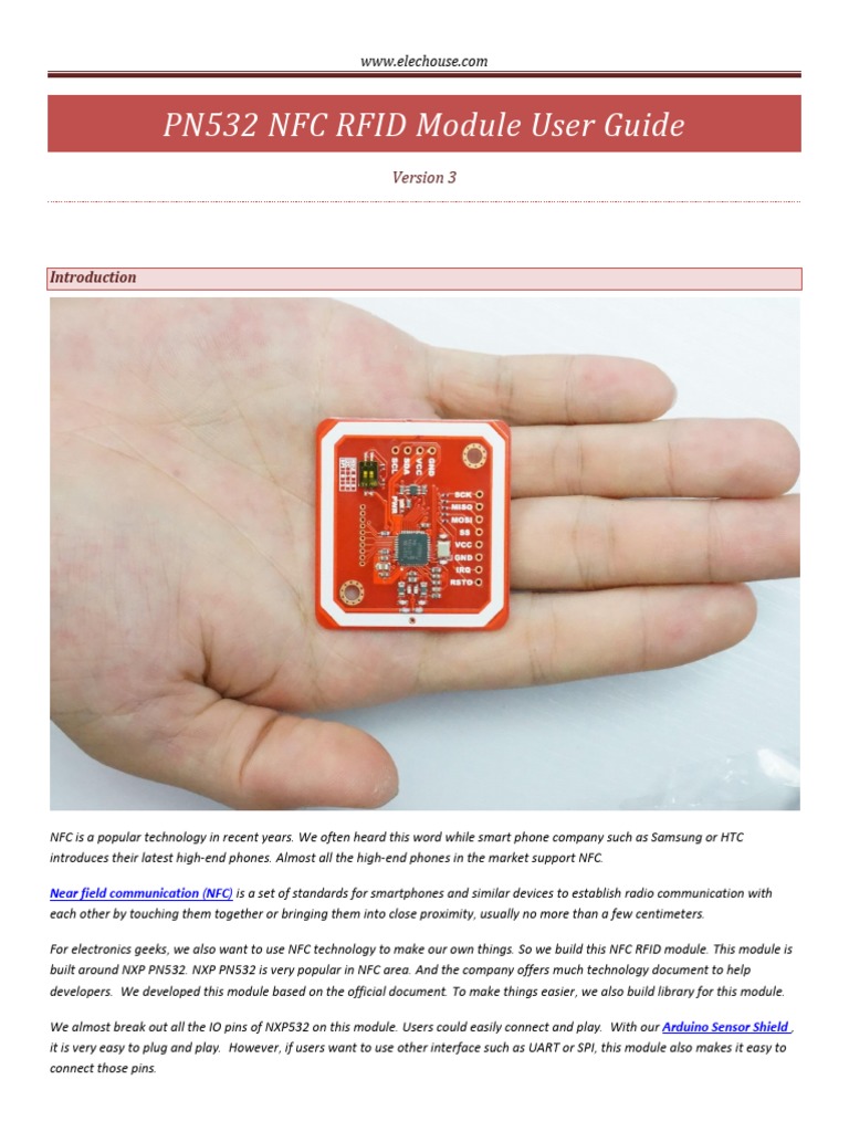 PN532 Manual V3 | PDF | Near Field Communication | Arduino