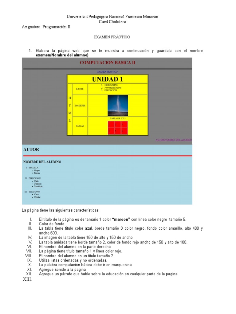 Examen HTML Practico 2 2 | PDF