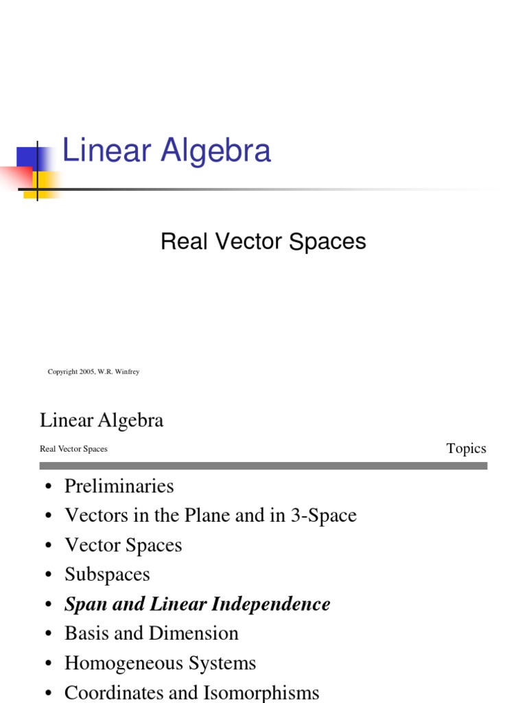 Real Vector Space | Download Free PDF | Linear Subspace | Basis (Linear Algebra)