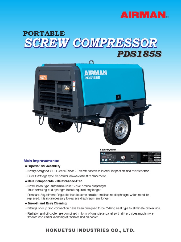 Airman PDS185S Compressor Specifications | PDF | Gas Compressor ...