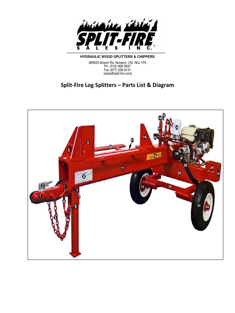 Split-Fire Log Splitters Parts Diagram | PDF | Science & Mathematics