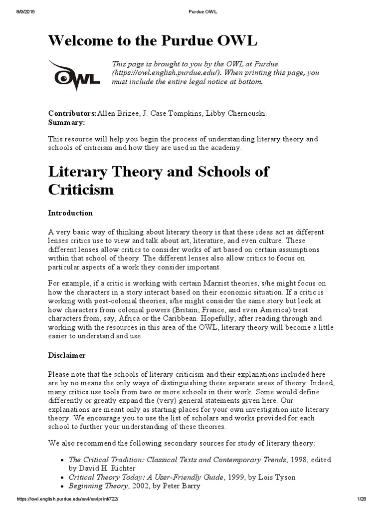 Overview of Literary Theories | PDF | Oedipus Complex | Analytical ...