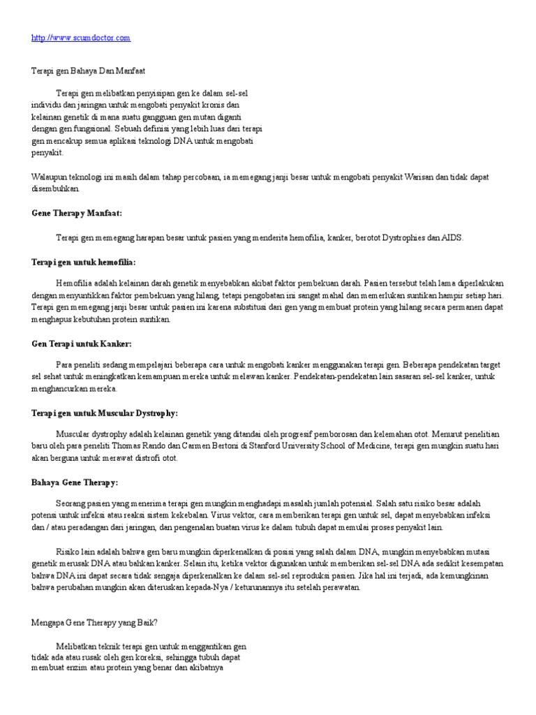 Terapi Gen | PDF | Pengembangan Diri | Kesehatan Holistik