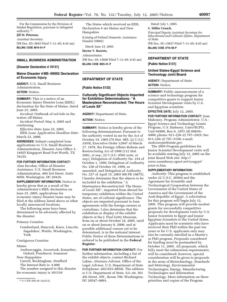 Notice: Culturally Significant Objects Imported For Exhibition: A ...