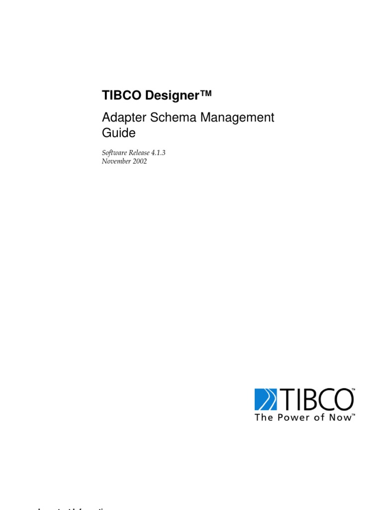 Tibco Designer Adapter Schema Management Guide Pdf Class Computer Programming