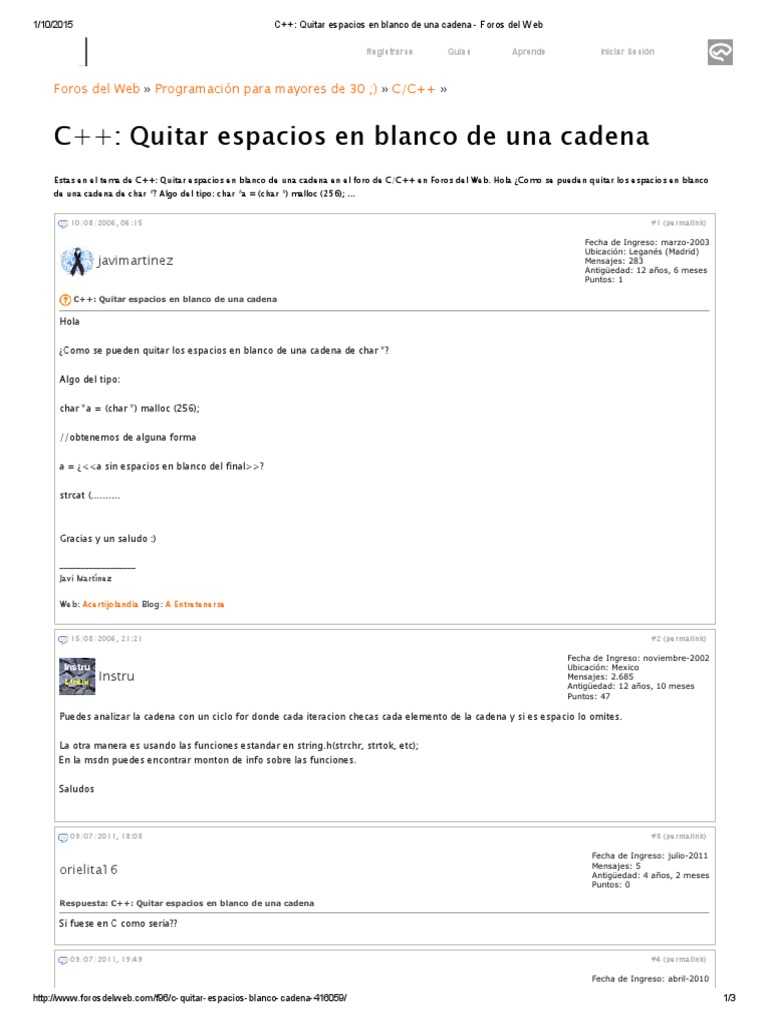 C++ - Quitar Espacios en Blanco de Una Cadena - Foros Del Web ...