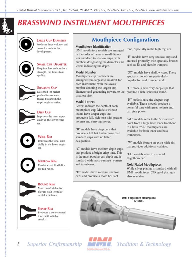 Trombone Mouthpiece Size Chart