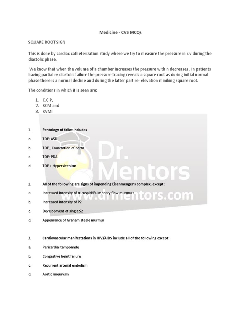 Medicine CVS MCQs DR Majumdar | PDF | Heart | Ischemia