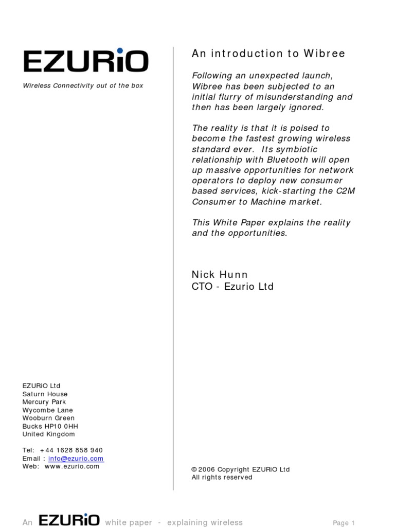 An Introduction To Wibree | PDF | Bluetooth | Radio