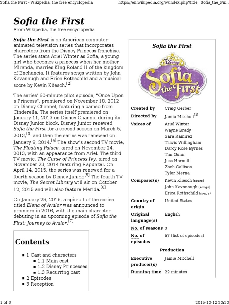Sofia The First | PDF | The Walt Disney Company | Television