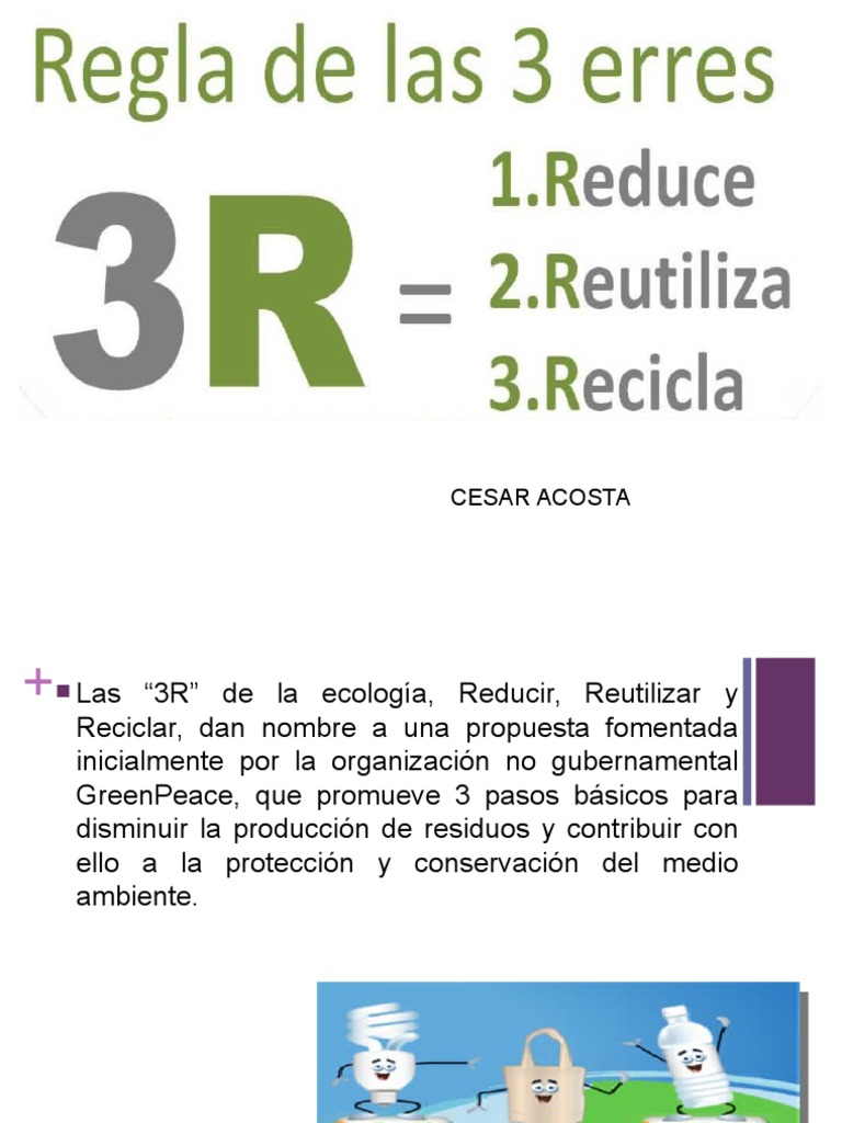 Las 3R: Reducir, Reutilizar y Reciclar | PDF | Reciclaje | Residuos