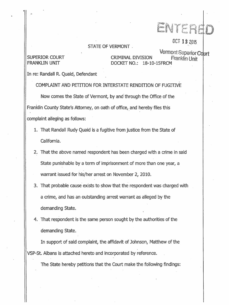 PDF: Court Papers Filed in Randy Quaid Case | PDF | Computing And ...