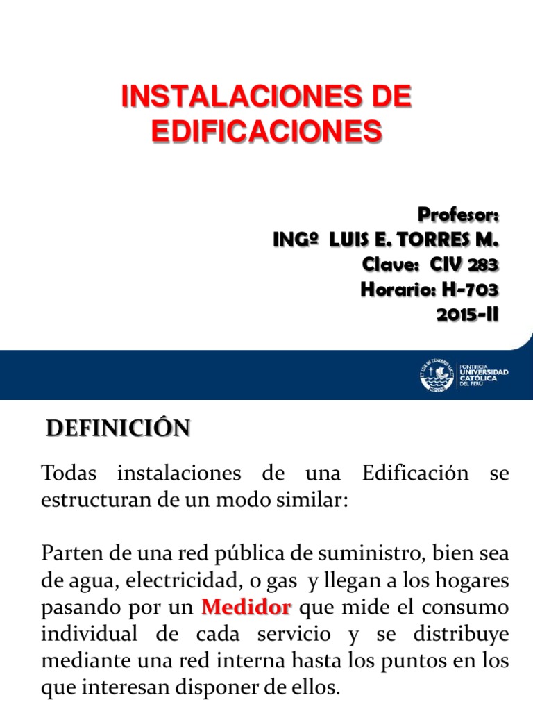 Instalaciones en Edificaciones Norma Peruana | PDF | Generación eléctrica | Tubería (transporte ...