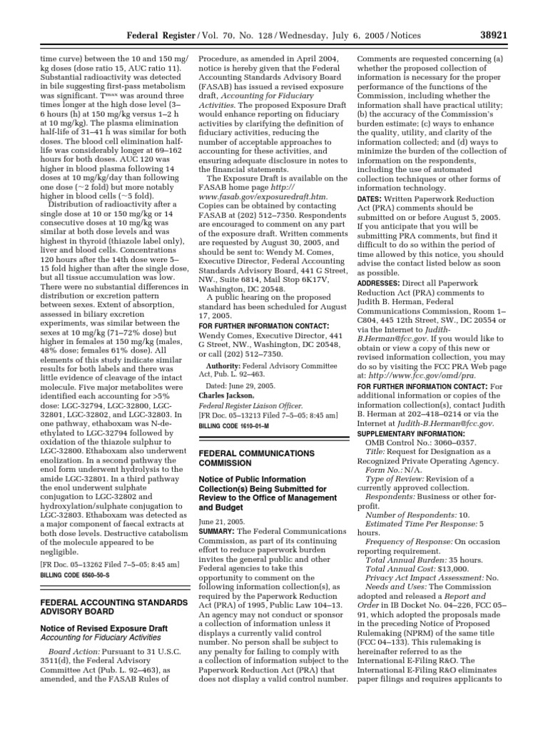 Notice: Reports and Guidance Documents Availability, Etc.: Accounting ...