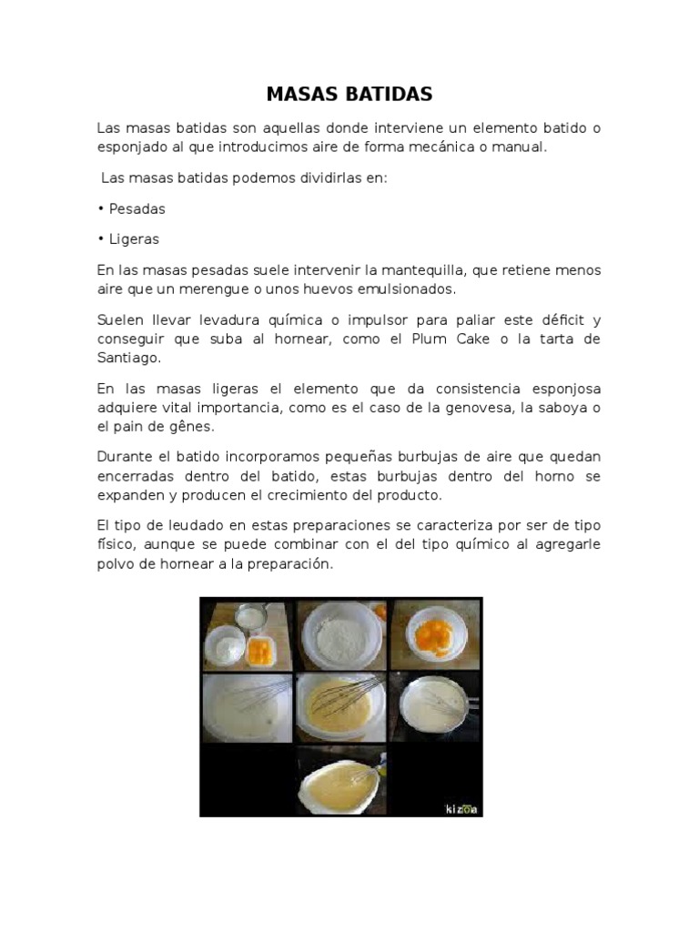 Masas Batidas | PDF | Merengue | Huevo como alimento