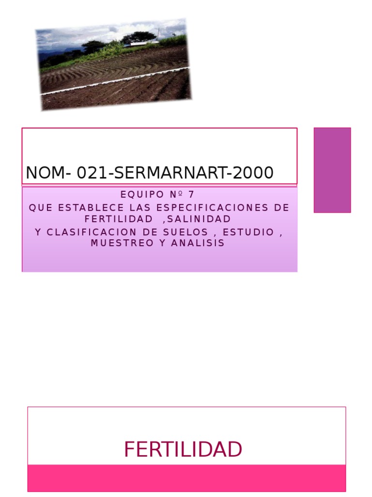 Nom 021 Sermarnart 2000 | PDF | Suelo | Ph