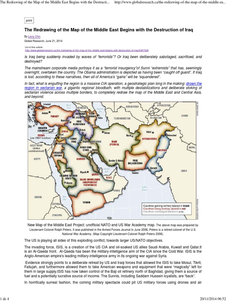 The Redrawing of The Map of The Middle East Begins With The Destruction of Iraq - Global ...