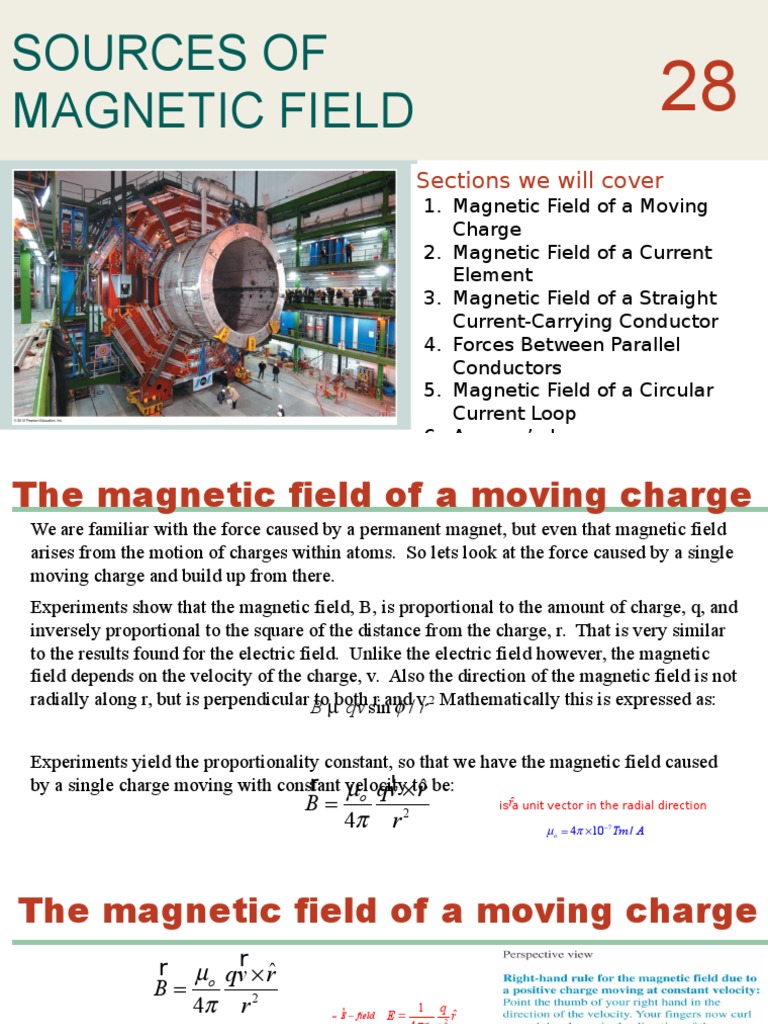 Chapter 28 Sources of Magnetic Field | PDF | Magnetic Field | Electric ...
