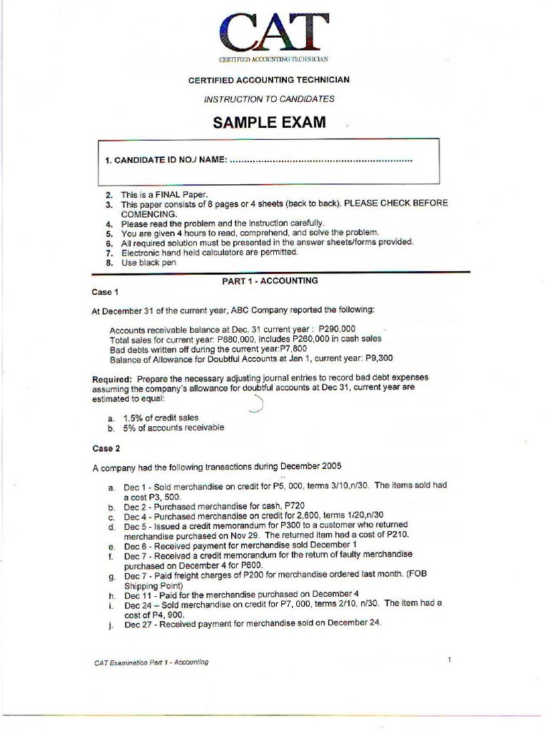CB Sample Exam | PDF