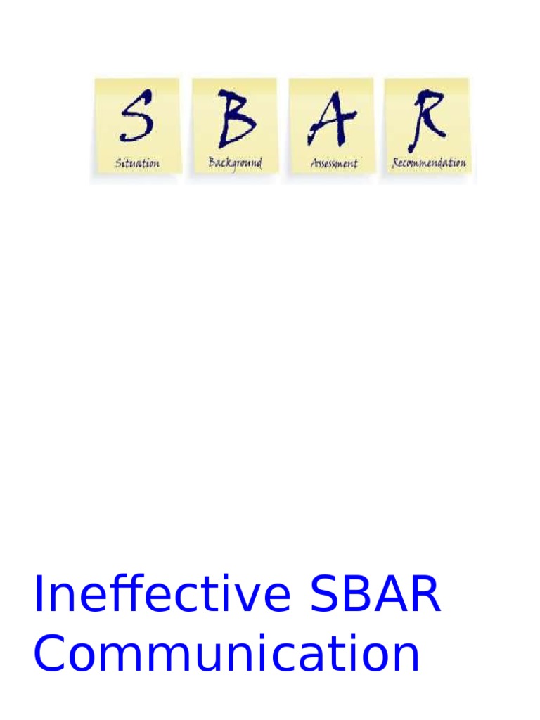 Understanding SBAR in Nursing Communication | PDF | Medicine | Clinical ...