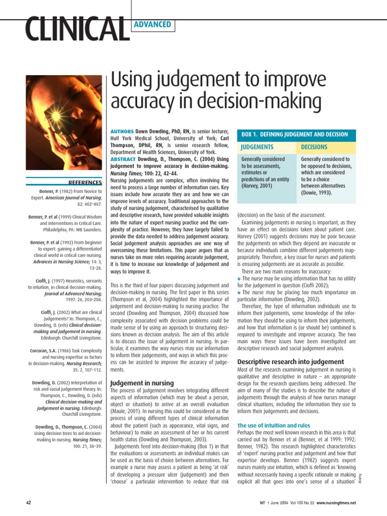 040601using Judgement To Improve Accuracy in Decision Making | PDF ...