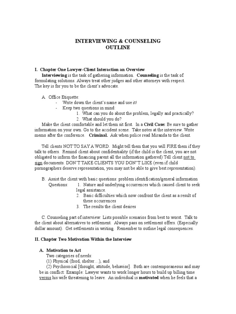 Counseling Outline | PDF | Empathy | Emotions