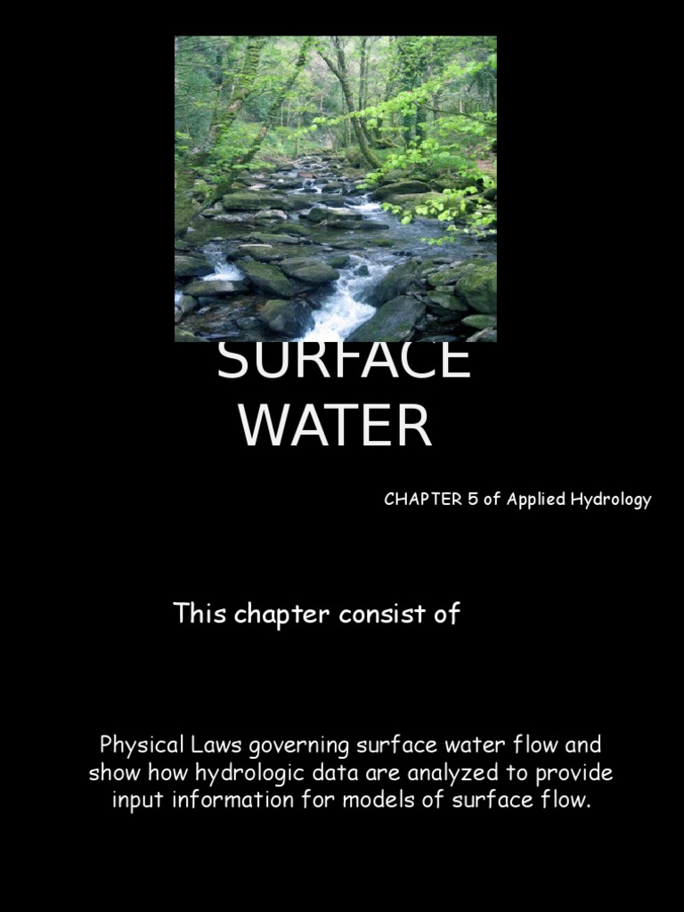 Surface Water: CHAPTER 5 of Applied Hydrology | PDF