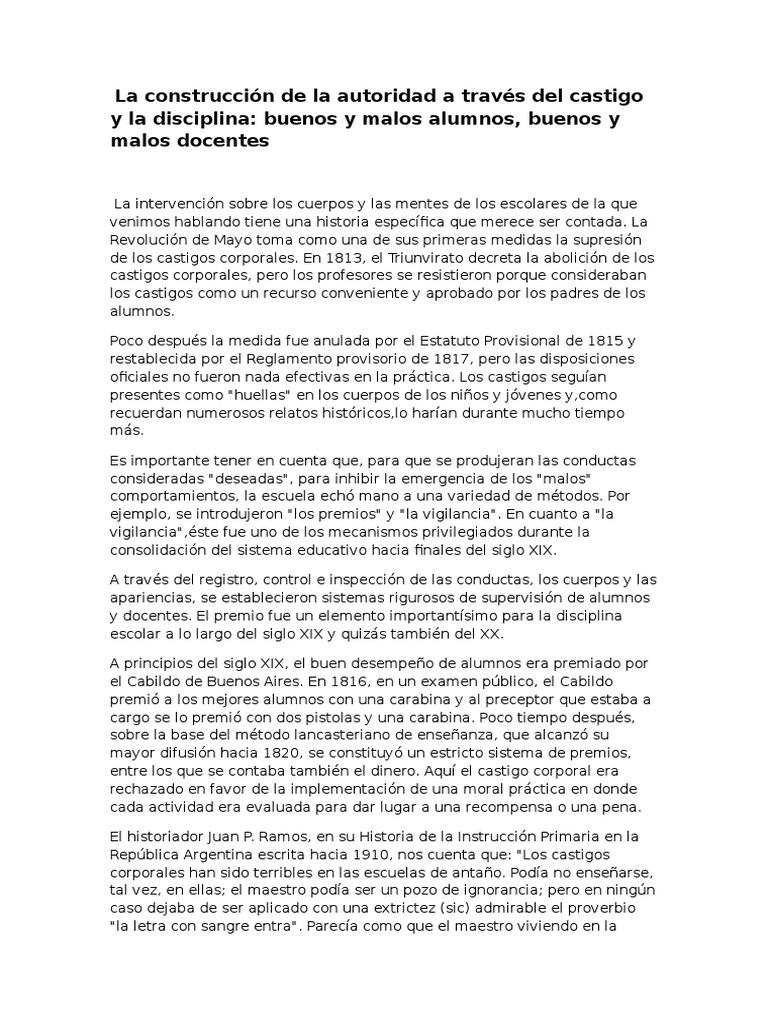 Sarmiento, Castigos Corporales | PDF | Azotaina | Disciplinas