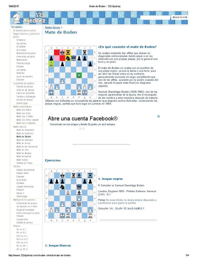 Mate de Boden - 123 Ajedrez | PDF | Ajedrez | Juegos de mesa