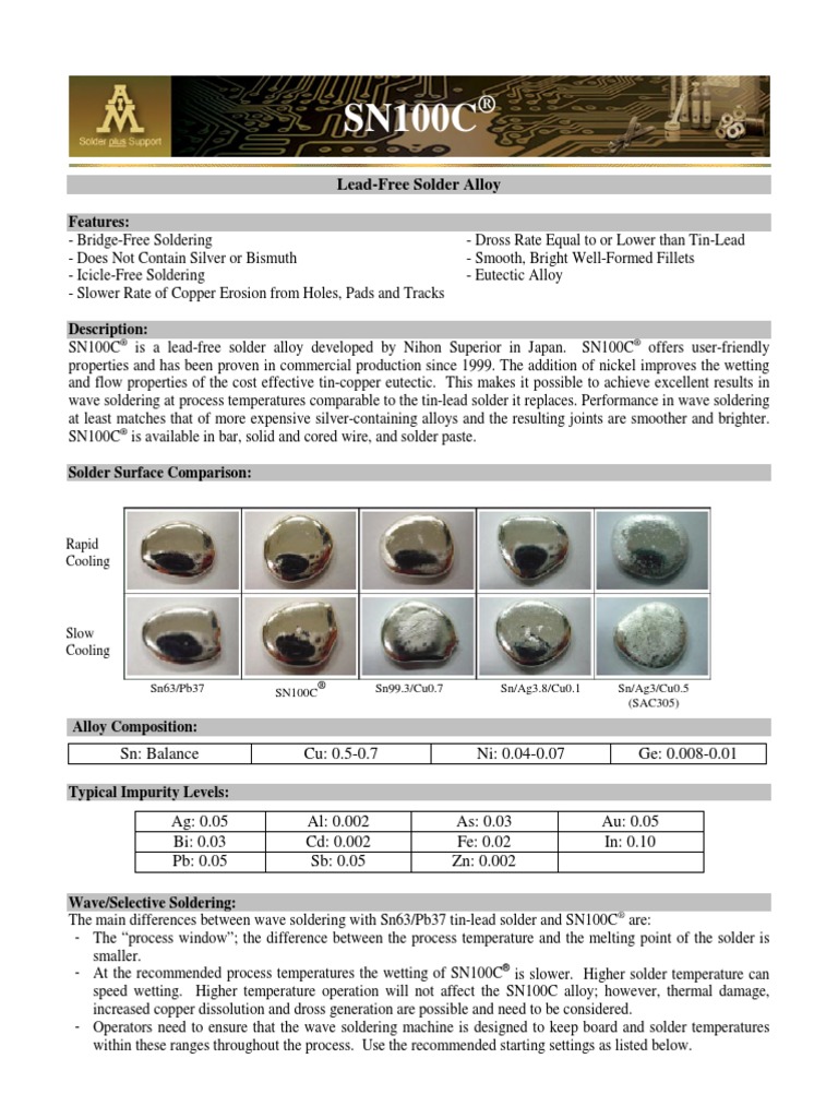 SAC ALLOY 305 Material | PDF | Solder | Soldering