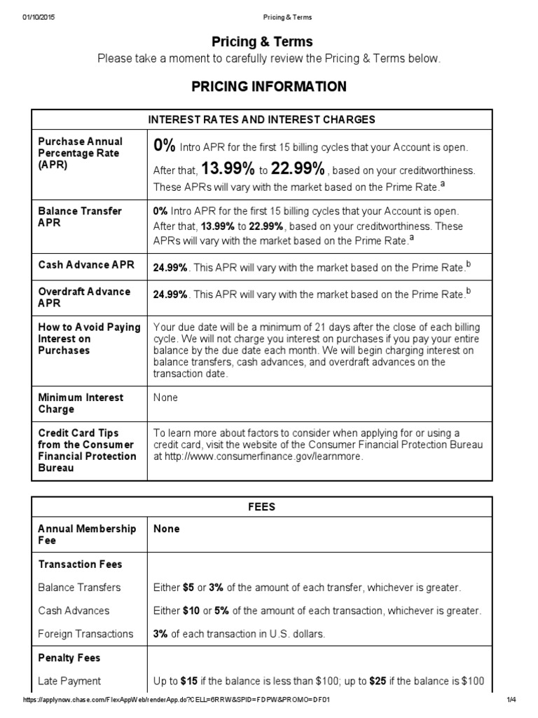 Chase Credit Card Application | PDF | Annual Percentage Rate | Credit Card