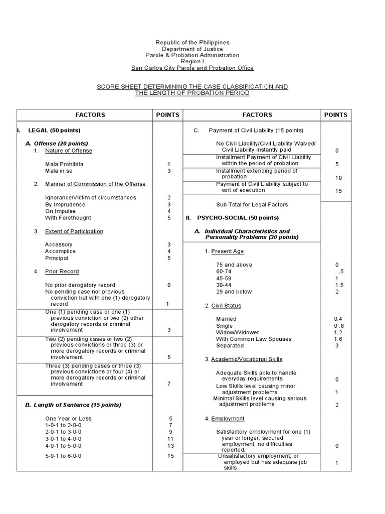 Case Classification | PDF | Substance Abuse | Probation