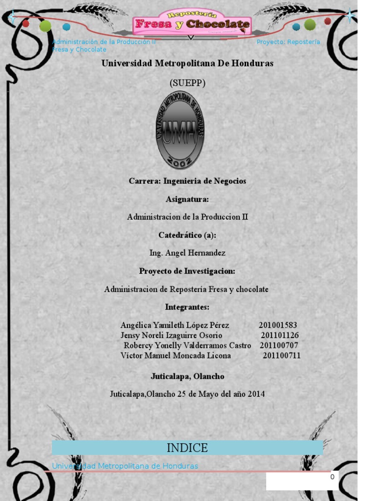 Proyecto Final Administracion de Productividad-II | PDF | Jefe de operaciones | Presupuesto