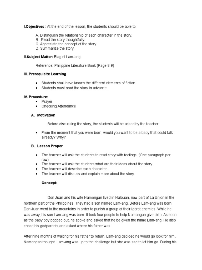 I.Objectives: at The End of The Lesson, The Students Should Be Able To ...