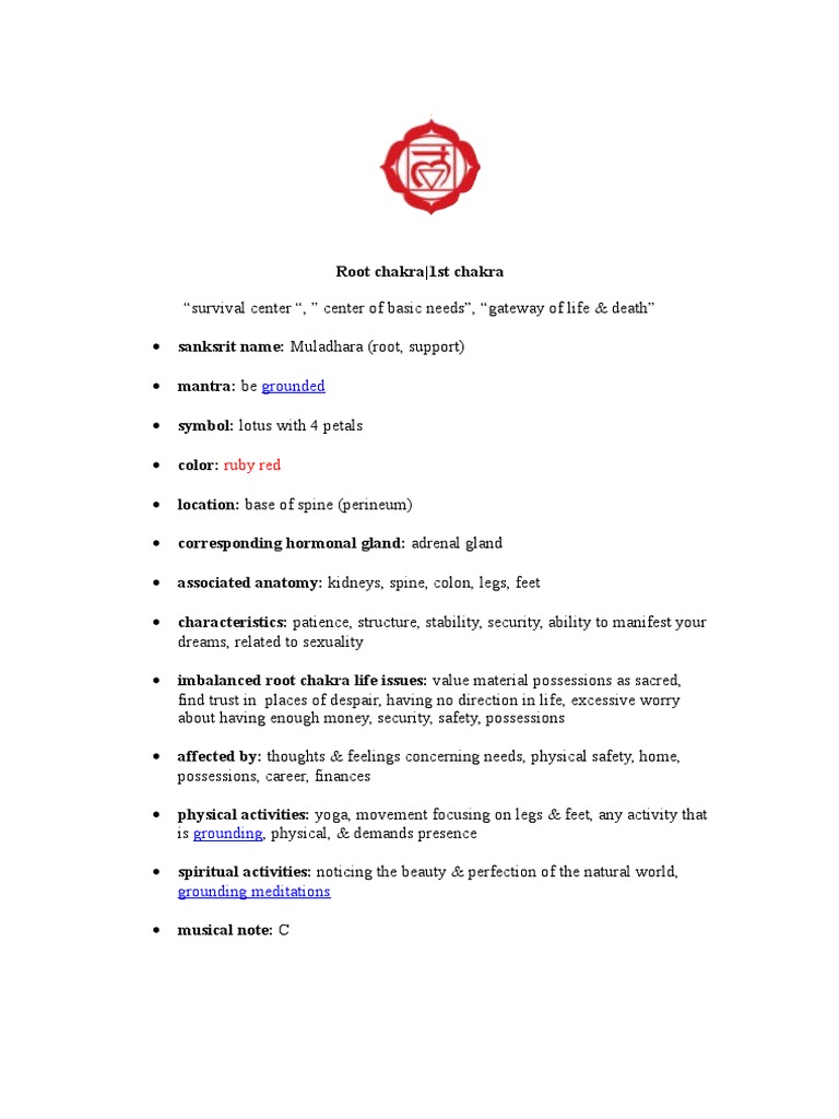 Root Chakra | PDF | Chakra | Human Anatomy