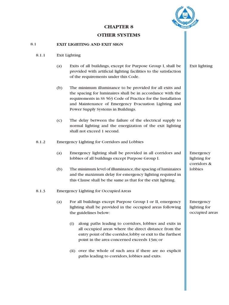 Requirements for Exit Lighting, Emergency Lighting, and Exit ...