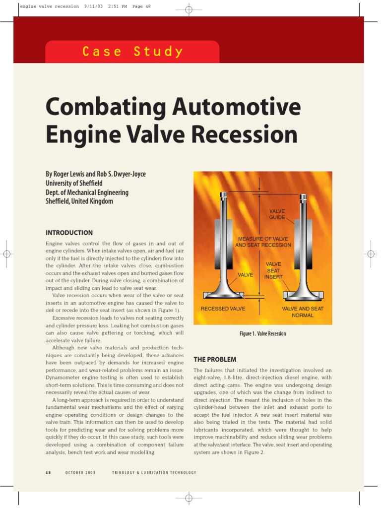 Engine Valve Recession, Case Study | PDF | Technology & Engineering