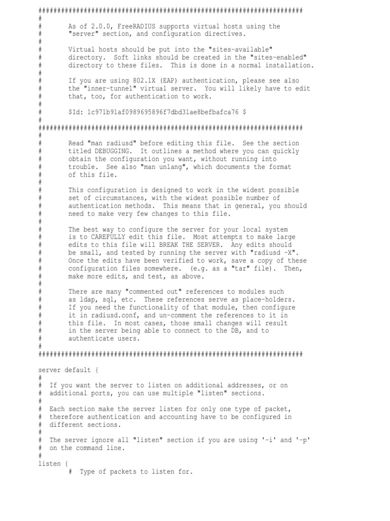 Radius Config | PDF | Port (Computer Networking) | Radius