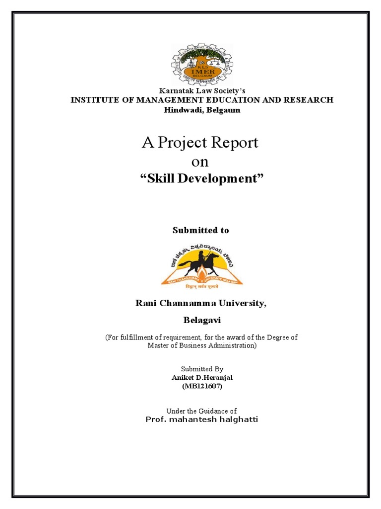 A Project Report On: "Skill Development" | PDF | Mahatma Gandhi | Dalit