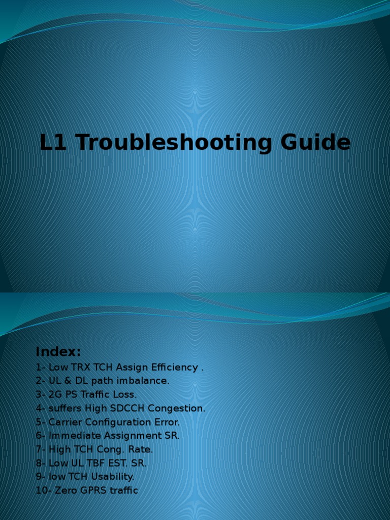 L1 Troubleshooting Guide | PDF | Troubleshooting | Electronics