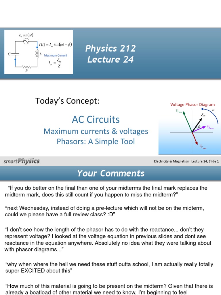 AC Circuits: Physics 212 | Download Free PDF | Inductor | Electrical ...