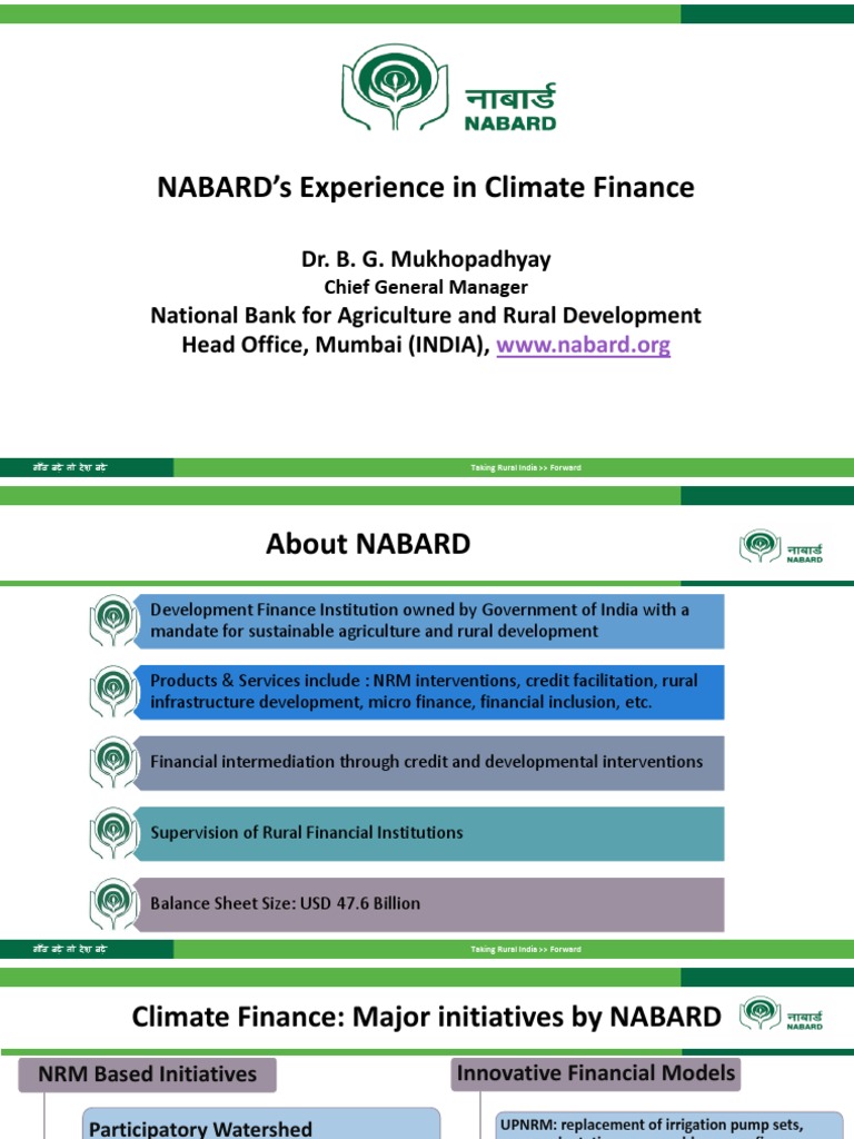 NABARD On Climate Change | PDF | Agriculture | Economies